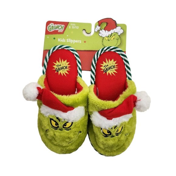 Dr. Seuss | Shoes | Dr Seuss Grinch Christmas Slippers Kids S 1 12 Nwt ...